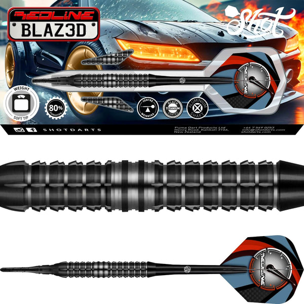Shot Redline BLAZ3D Soft Tip Darts For Sale | 20g | Avid Darts Shop