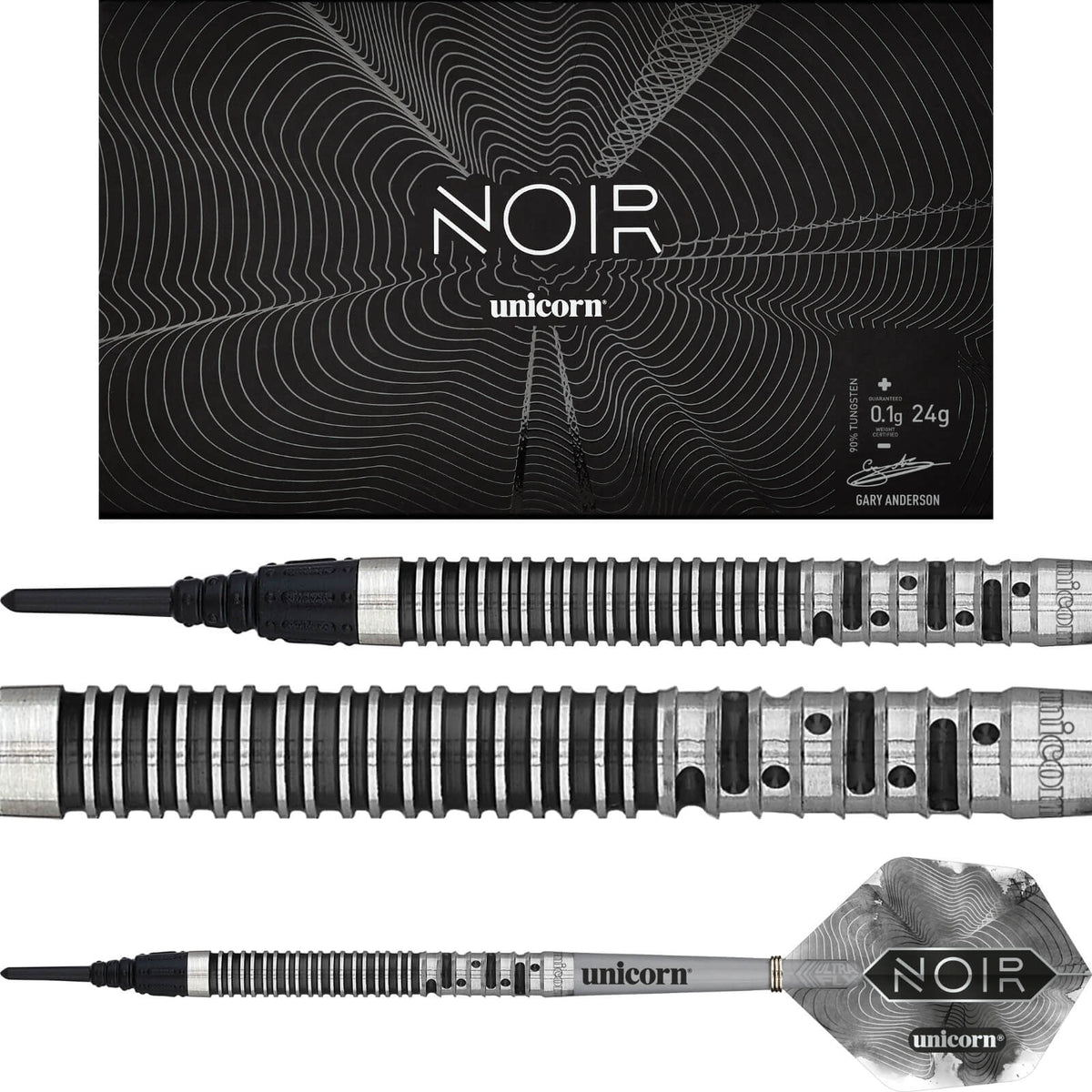 Unicorn Gary Anderson Noir Phase 5 Soft Tip Darts For Sale | 18g 20g ...